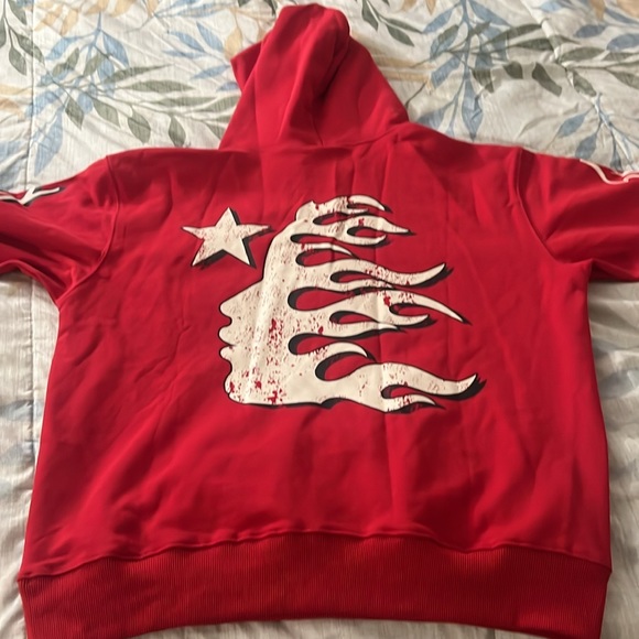 Hellstar | Sweaters | Hell Star Red Faded Hoodie | Poshmark